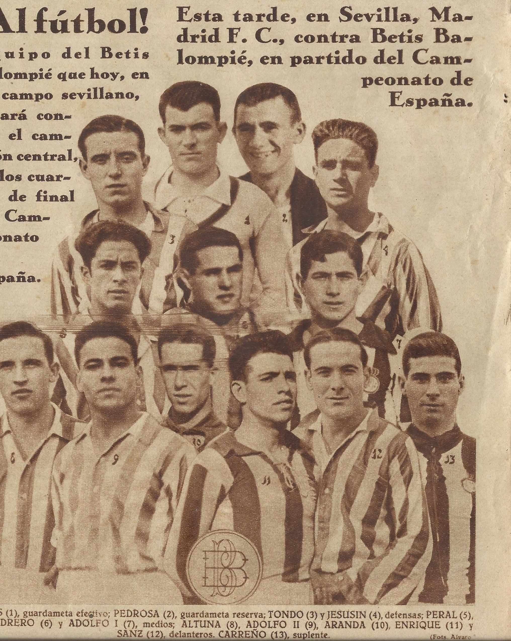 Historia del Real Betis 1931-Mayo 24.-Copa España-Ida.-Betis Balompié-3 ...
